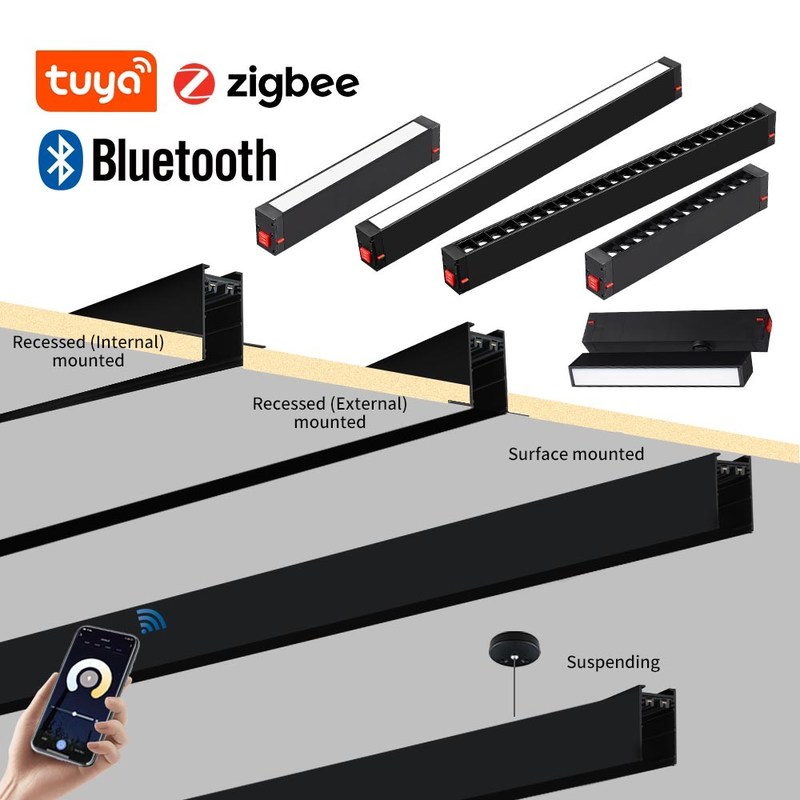 New Design Black LED High End Linear Grille Light Showroom Lighting ...