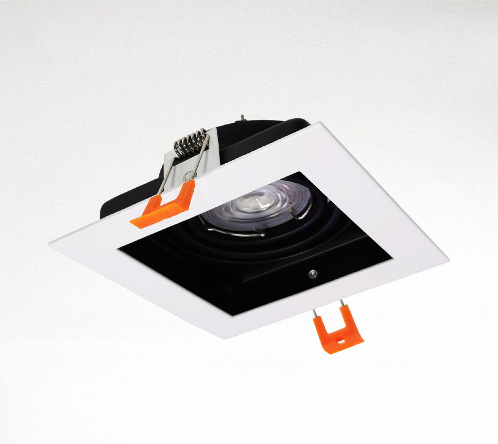 Square Mr16 Downlight Housing Adjustable Angle Gu10 Recessed Housing