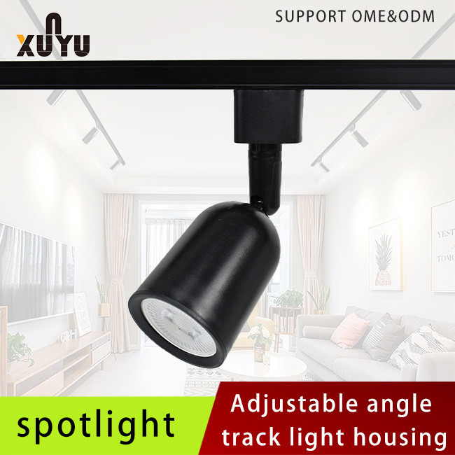 Round Gu10 Track Light Fixtures 2 Wires 3 Wires Led Ceiling Track Lighting