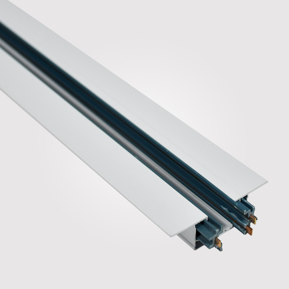 White Embedded Three Wire Track Rail Spotlight Led Track Light Customized