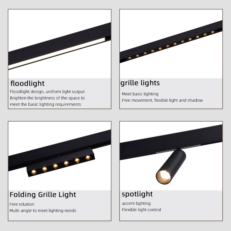 DC 48V Magnetic Track Light Embedded Surface Mounted Led Spotlight ...
