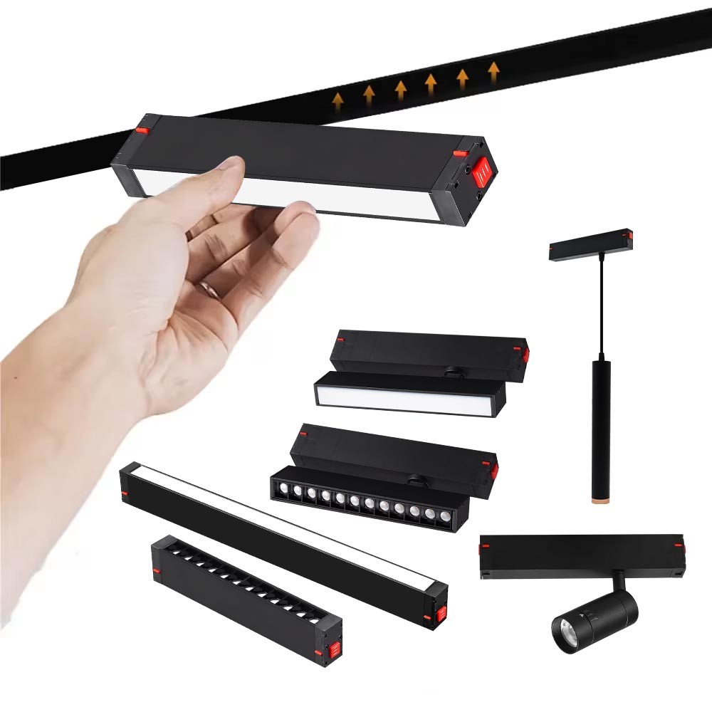 220V LED Magnetic Track Concealed Living Room Home Without Main Light ...