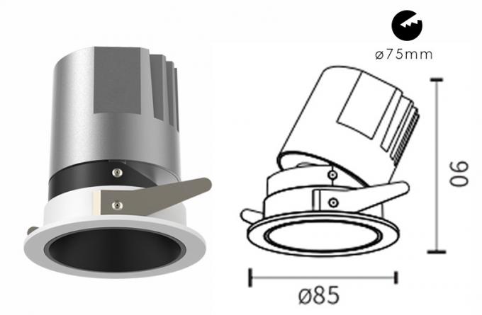 2.5 Inch Dimmable LED Downlight Recessed LED Cob Narrow Edge Spotlight