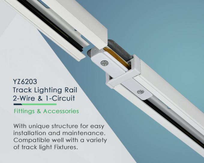 Two Wire Track Light Rail Powder Coating Surface Finished