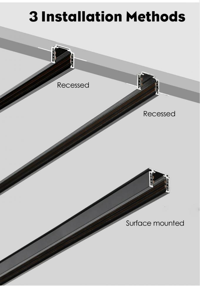 Ultra Thin 48V Magnetic Track Light Surface Mounted Embedded Aluminum ...