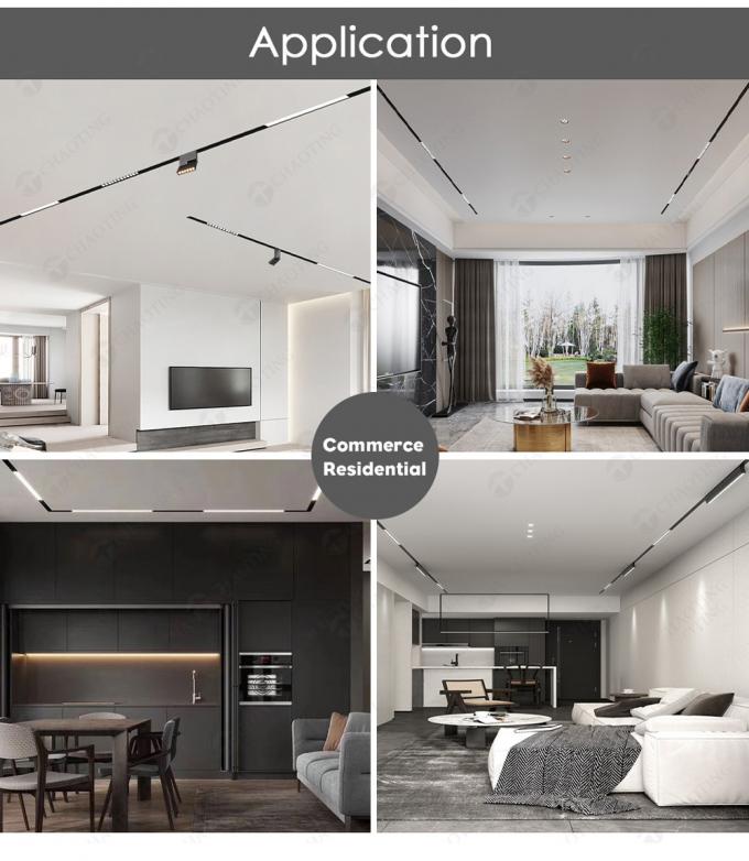 Ultra Thin 48V Magnetic Track Light Surface Mounted Embedded Aluminum ...