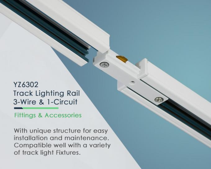3 Wires Aluminum Commercial Spotlight Track Rail Strip White