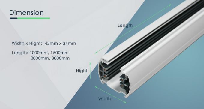 Thickened Aluminum Track Rail Strip 4 Wire 3 Circuit
