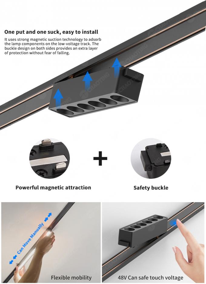 Commercial Living Room 48V Magnetic Track Light 12W 3000K 4000K 5700K ...